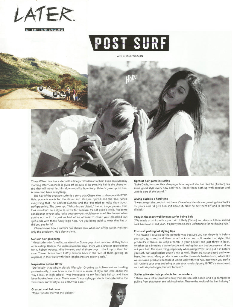 LATER MAGAZINE – BYRD Hairdo Products